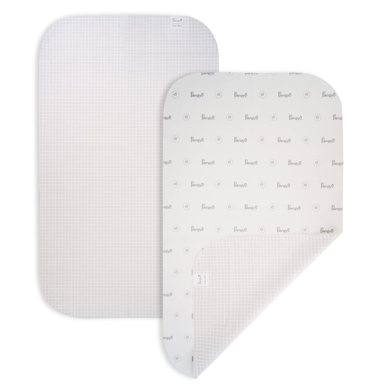 Comfy Mattress Pad Bassinet Sheet (1 Per Pack) Li’l Pengyu, Dual Front Super Soft Double-Brushed Microfiber & TPU Waterproof Neutral Fit Sheets, Crib Sheets for Boys Girls, Toddler Bed (33.8"X19.5")