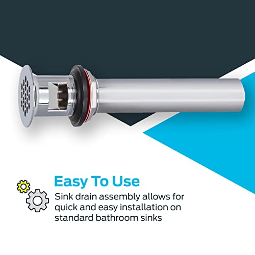 EZ-Flo 1-1/4 Inch x 8 Inch Replacement Bathroom Sink Grid Strainer, Chrome, 35072
