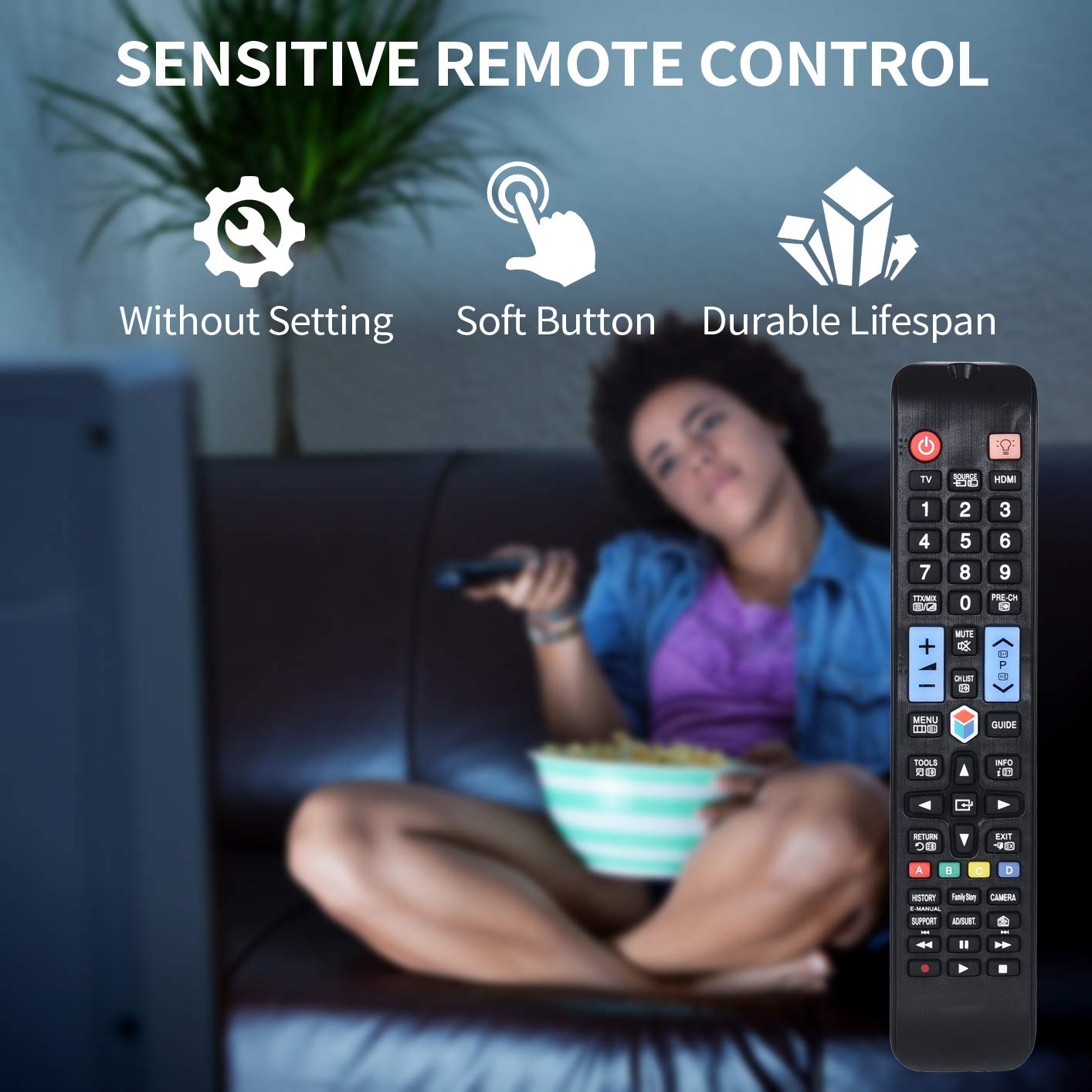 Newest Universal Replacement Remote Control for All Samsung TV Replacement for All LCD LED HDTV 3D Smart Samsung TVs
