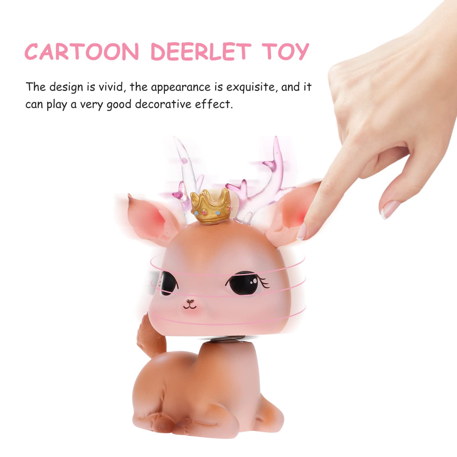 Deer Ornament Resin Deerlet Model Deerlet Decor Car Dashboard Deerlet Doll Cartoon Deerlet Model Resin Deer Adornment Car Interior Ornament Shaking Head Deerlet Statue