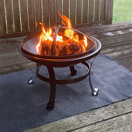 Fire Pit Mat—Stove fire mat,Retardant | Heat Resistant,Ember Mat and Grill mat,Absorbent Material, Protect Your Deck, Terrace, Lawn or Campground from Embers,Waterproof Backing,Washable (36"×36")