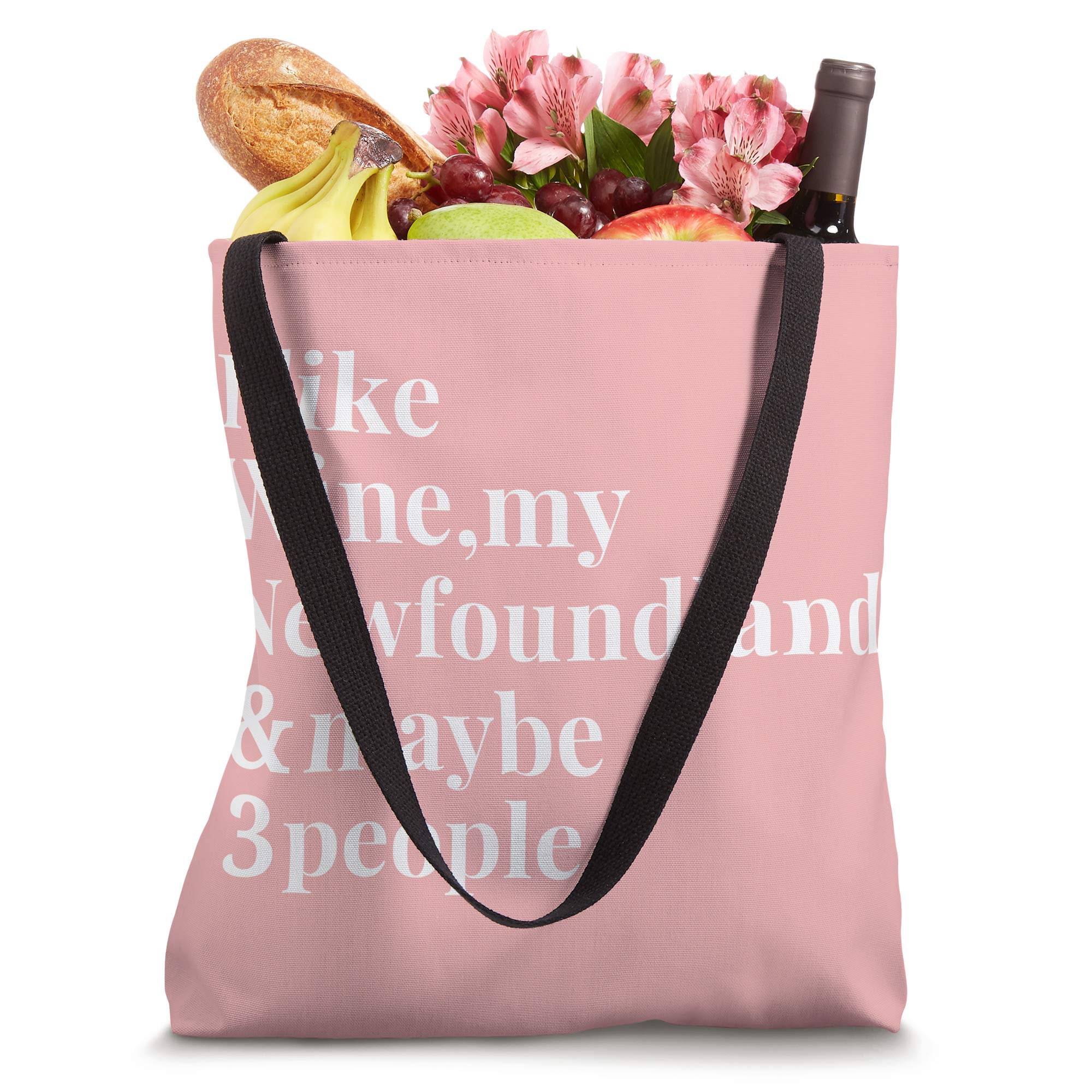 Newfoundland Funny Dog Owner Wine Lover Gift Women Men Tote Bag