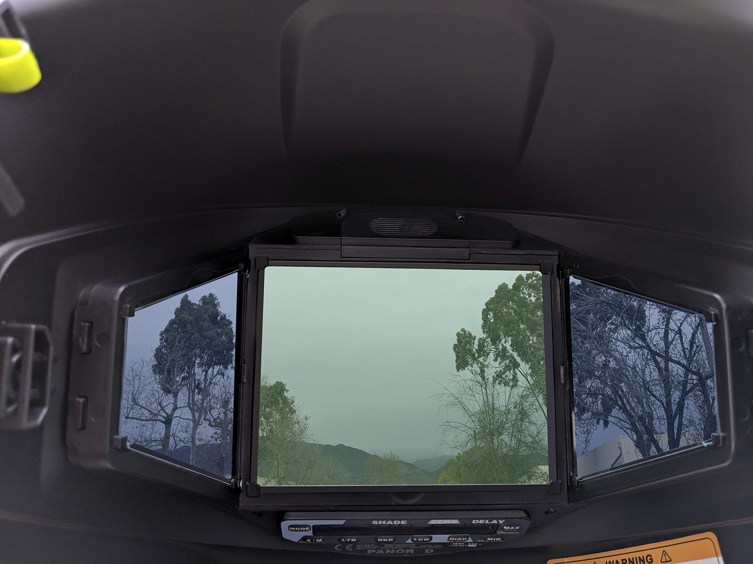 TGR Digital Panoramic 180 View Solar Powered Auto Darkening Welding Helmet - True Color (Black)
