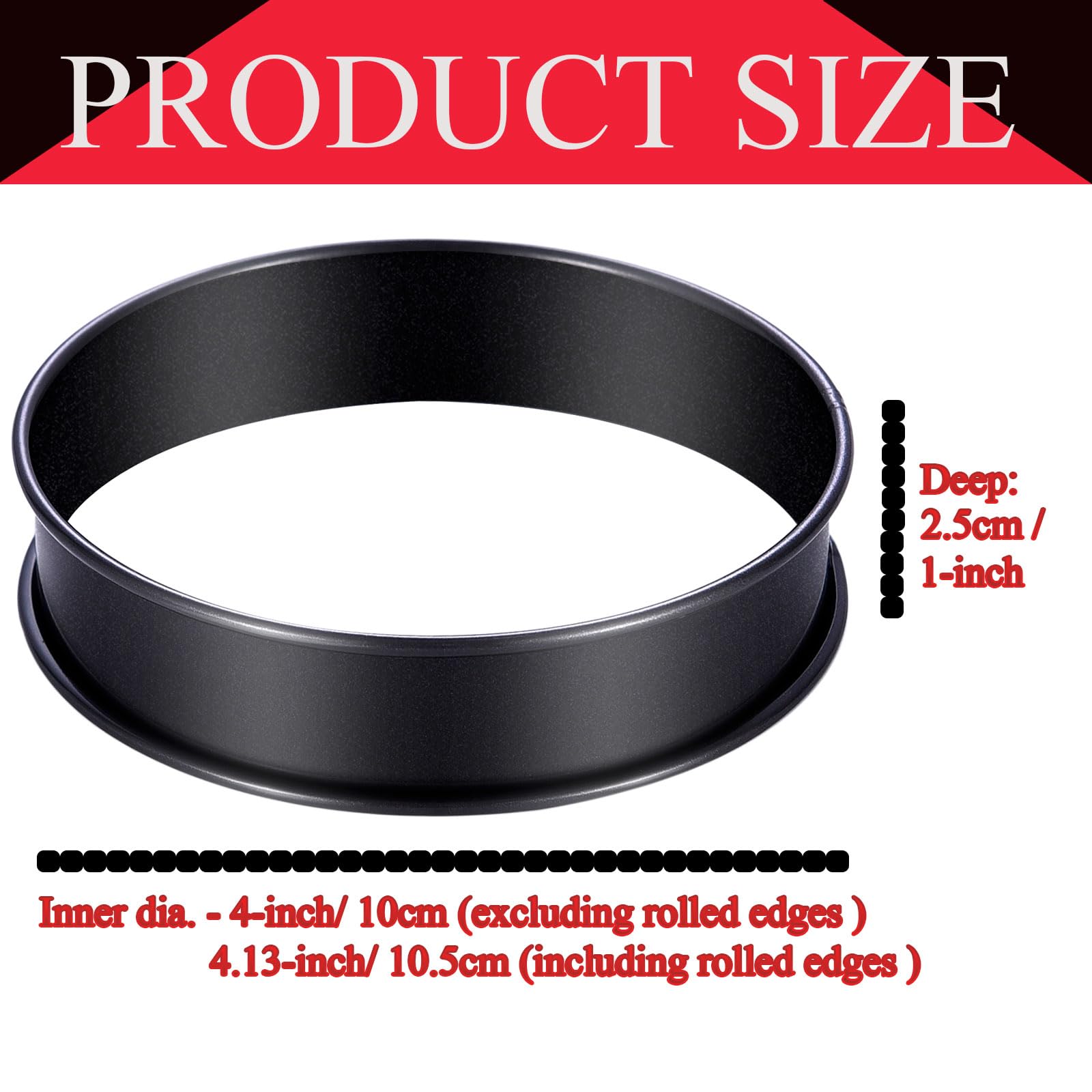 DATANYA 8Pack Crumpet Rings NONSTICK English Muffin Rings 4 Inch - Stainless Steel Double Rolled Tart Rings Upgrade Round Metal Cooking Pastry Ring Molds for baking