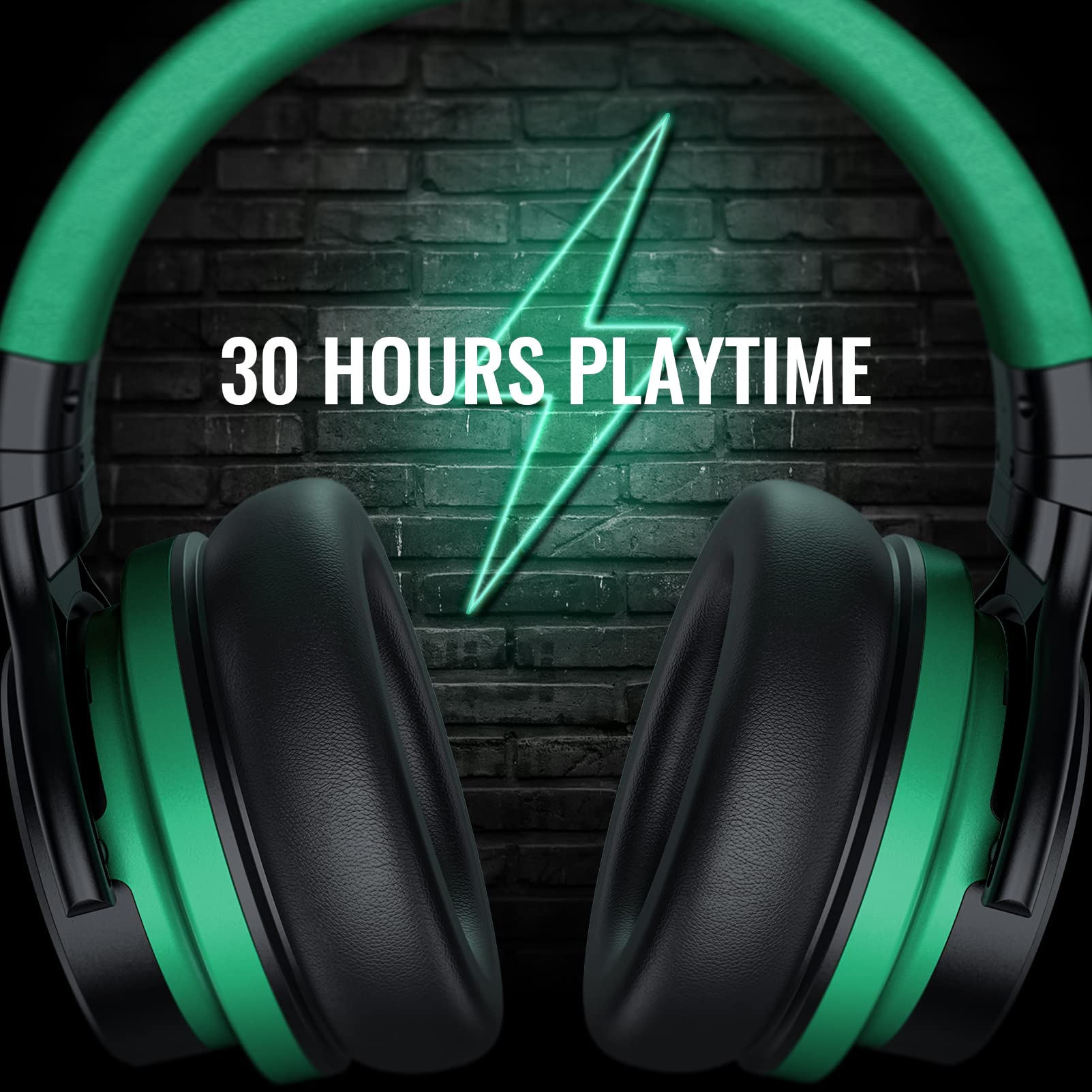 E7 Active Noise Cancelling Headphones Bluetooth Headphones Over Ear Wireless Headphones with Microphone Deep Bass, Comfortable Protein Earpads, 30HPlaytime for Travel/Work, Forest Green1