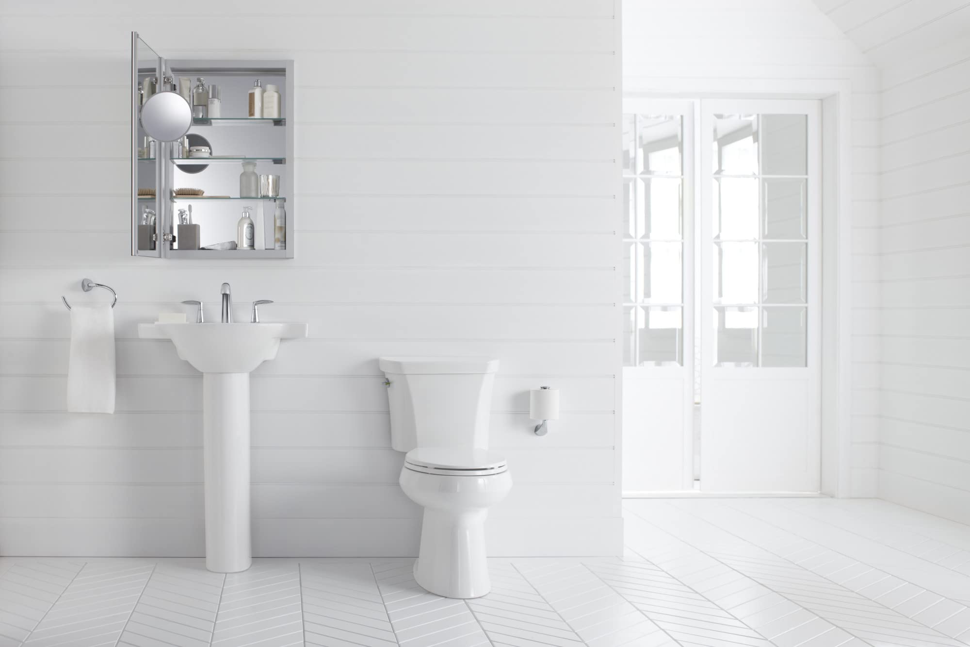 KOHLER K-28032-NA Verdera Medicine Cabinet with Slow-Close Mirror Doors & Adjustable Shelves, Rectangular Frame, 34" x 40"