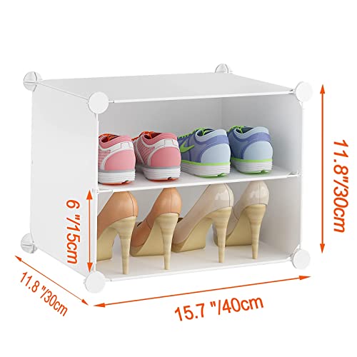 MAGINELS 72 Pair Shoe Rack Organizer Shoe Organizer Expandable Shoe Storage Cabinet Free Standing Stackable Space Saving Shoe Rack for Entryway, Hallway and Closet, White