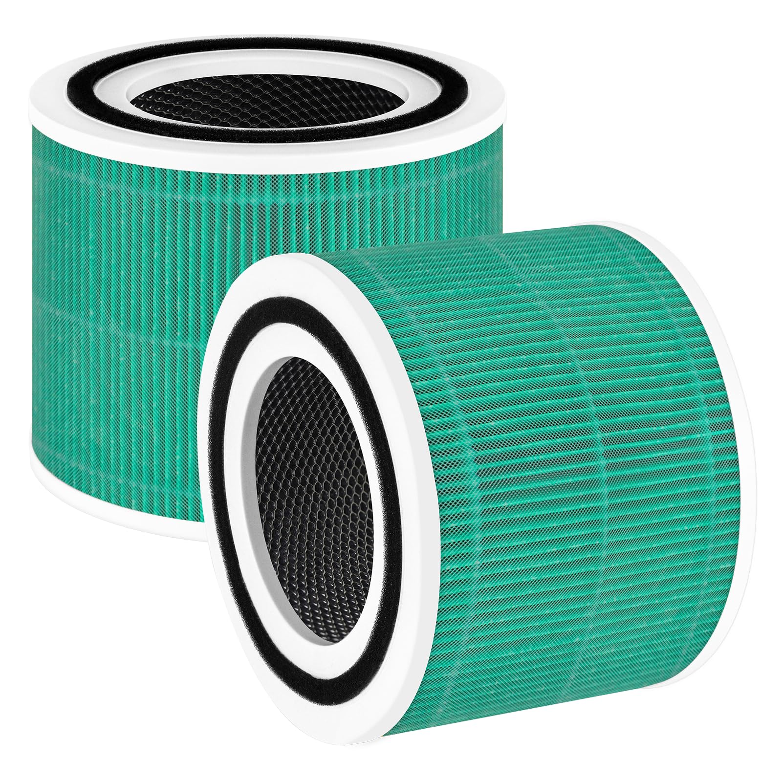 Core 300 Filter Replacement Fit for Levoit Core 300 Core 300-RF-TX (Green), 3-in-1 H13 True HEPA and Activated Carbon Odor Absorber Fiter - 2 Pack