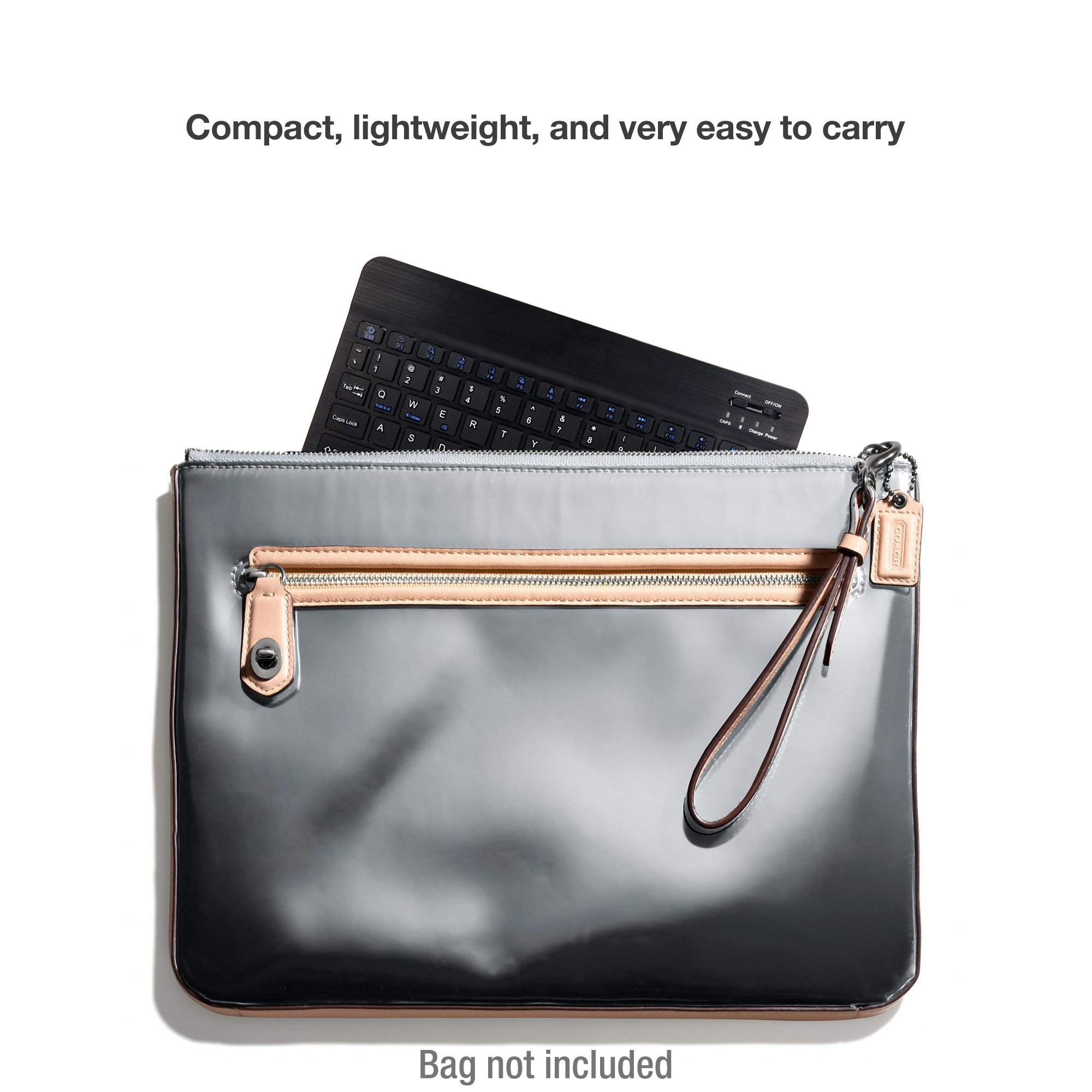 BoxWave Keyboard Compatible with Microsoft Surface Duo - SlimKeys Bluetooth Keyboard, Portable Keyboard with Integrated Commands for Microsoft Surface Duo - Jet Black