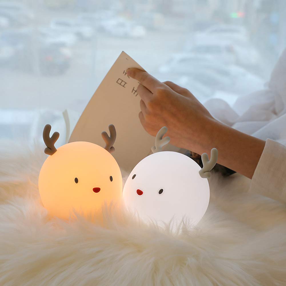 Deer Kids Night Light, Premium Silicone Nightlight for Kids, Cute and Dimmable Silicone Lamp for Soothing Bedtime Ambiance
