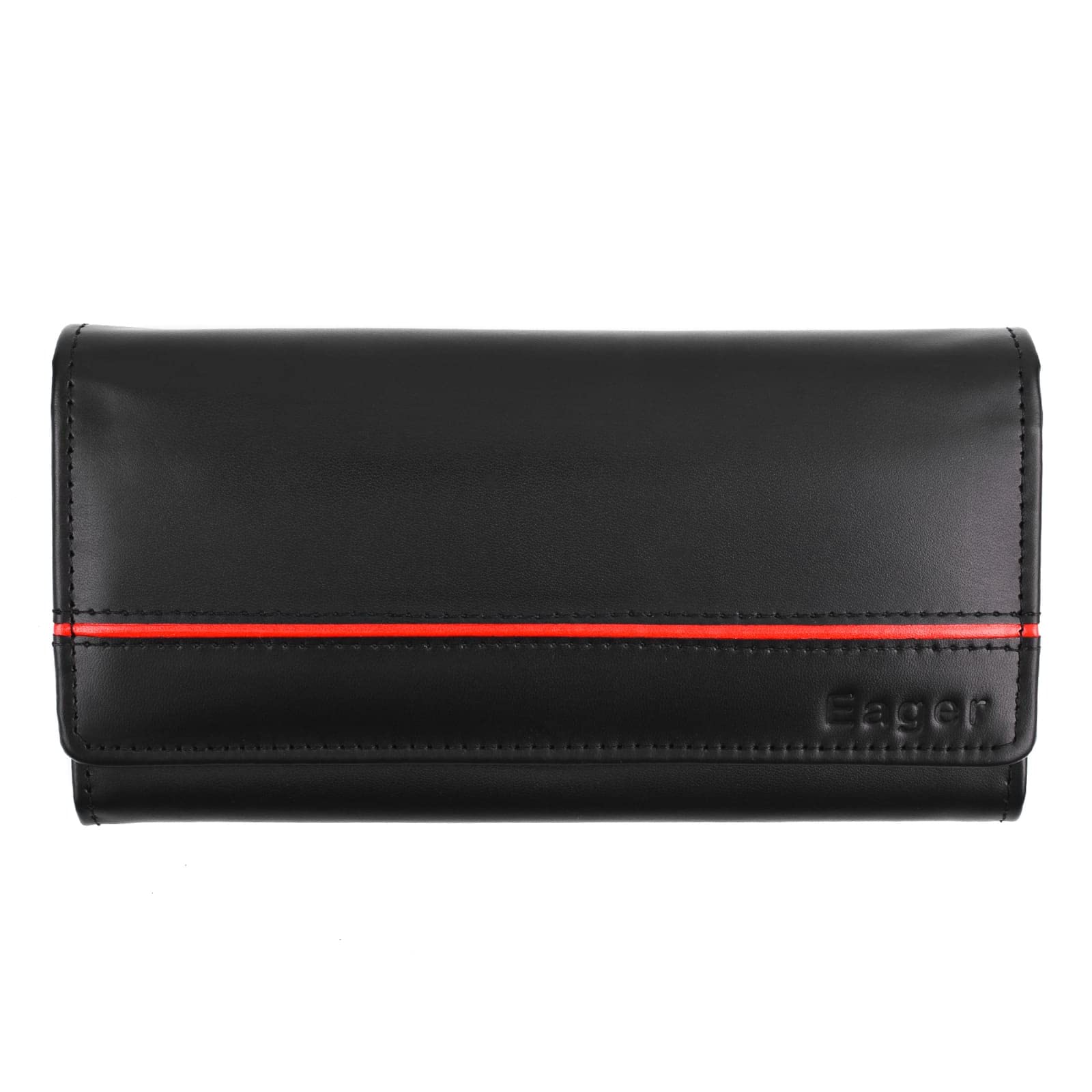 Eager- Women’s Elegant Flap over Leather Wallet (Black)