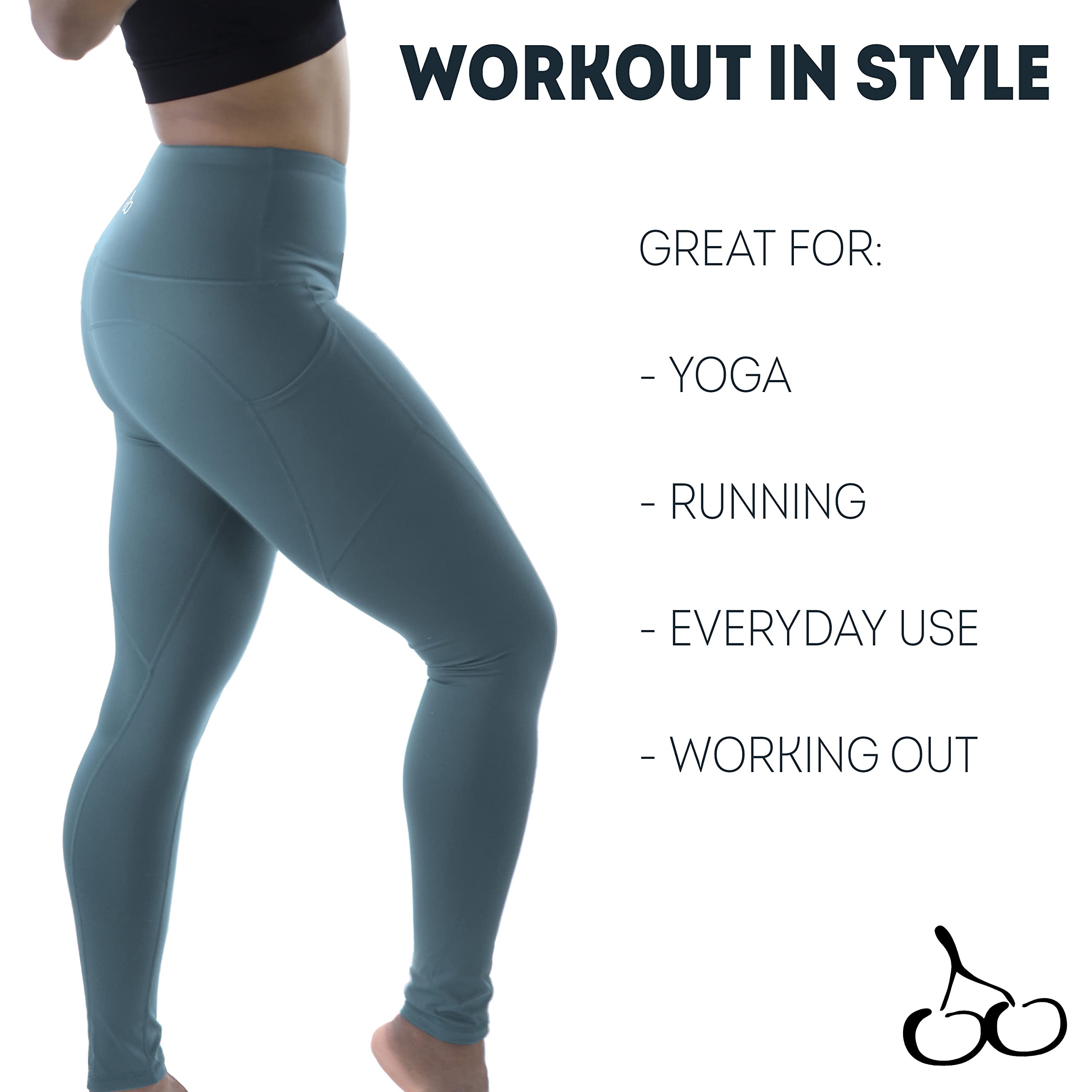 CHERRY FITS Thick Hight Waisted Leggings with Pockets for Womens-Muscle and Joints Supportive Workout and Yoga Pants with Pockets for Women Navy Blue