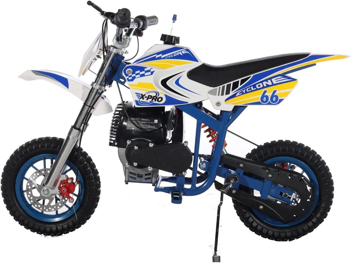 X-PRO 40cc Kids Dirt Bike, 4-Stroke Gas Power Mini Pit Bike with Off-Road Tire and Disc Brake,Blue