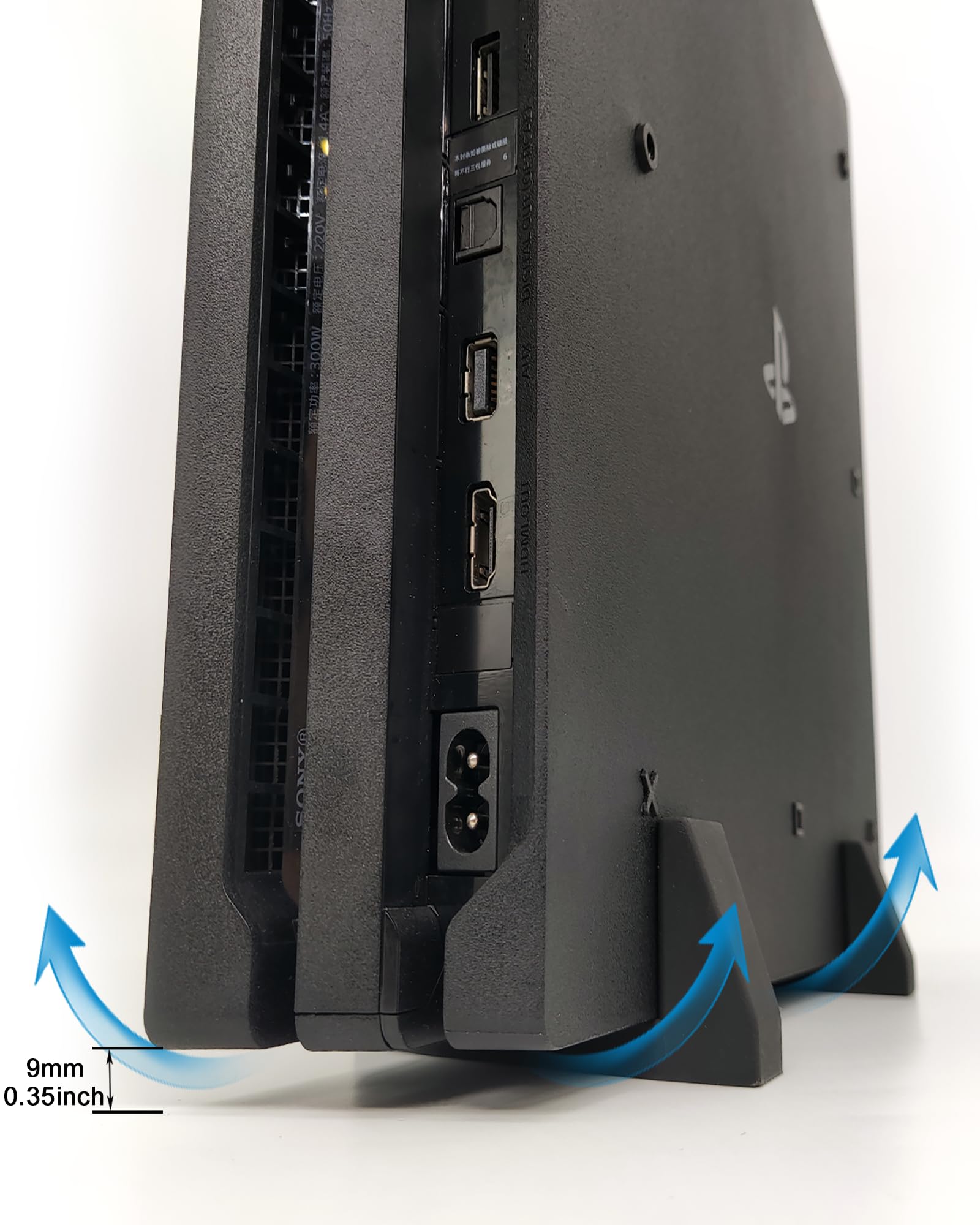 XM&QY Vertical Stand for PS4 Pro PlayStation 4 Pro Silicone Feet Stand Steady Base Mouse Non-Slip Enough Space for Cooling, Black