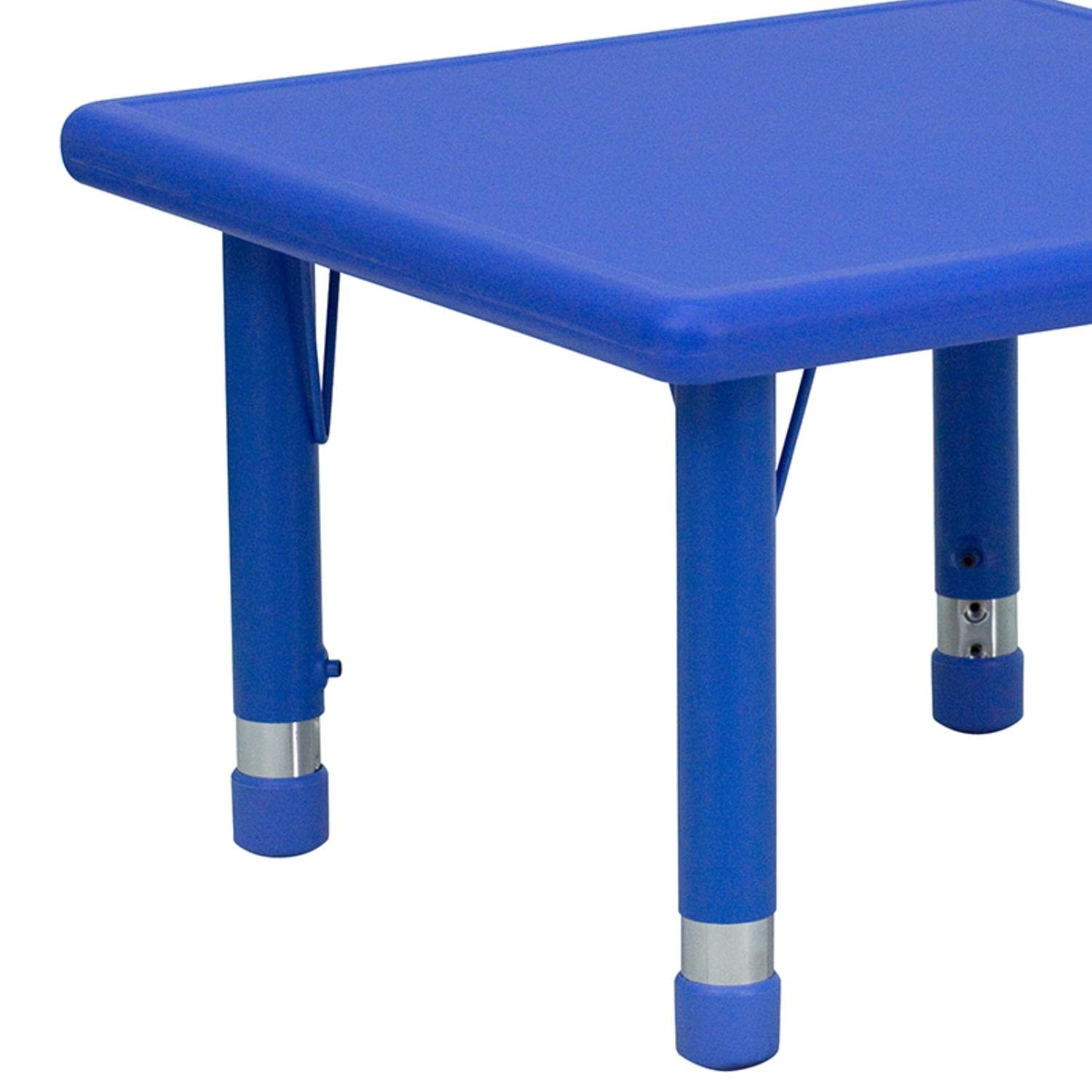 Flash Furniture Wren 24'' Square Blue Plastic Height Adjustable Activity Table