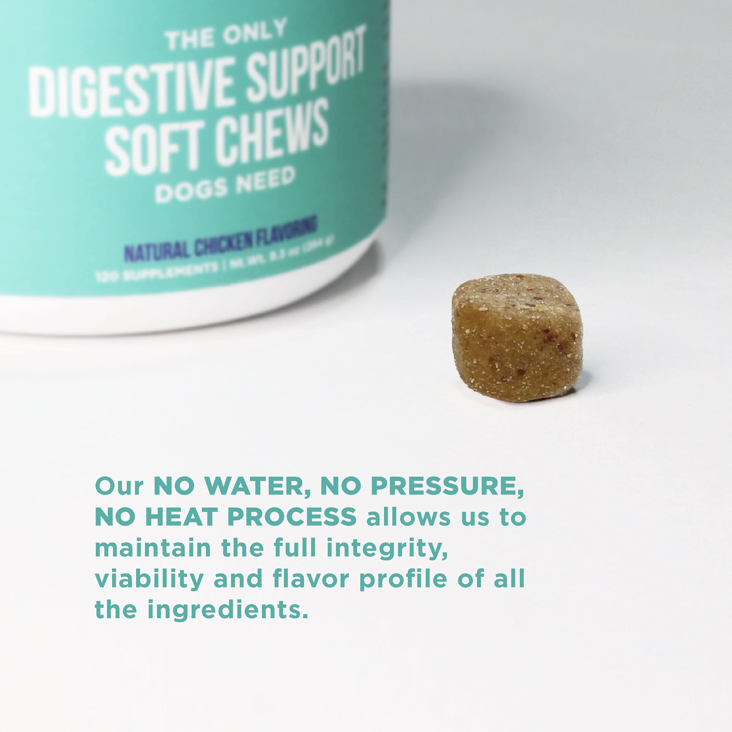 Natural Rapport Dog Digestive Supplement - The Only Digestive Support Soft Chews Dogs Need - 120ct Treats That Contain Probiotics and Enzymes to Support Digestion and Gut Health