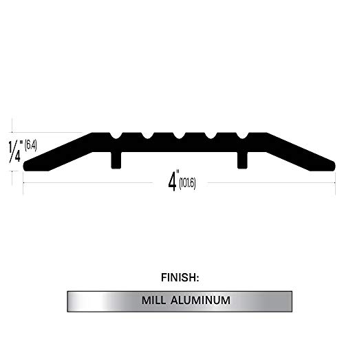 Fire Rated/ADA Approved/Mill Aluminum Door Threshold/Saddle (3445MA), FH (Flathead) Screw #10 x 1/2'' Supplied, (48" L x 1/4" H x 4" W)