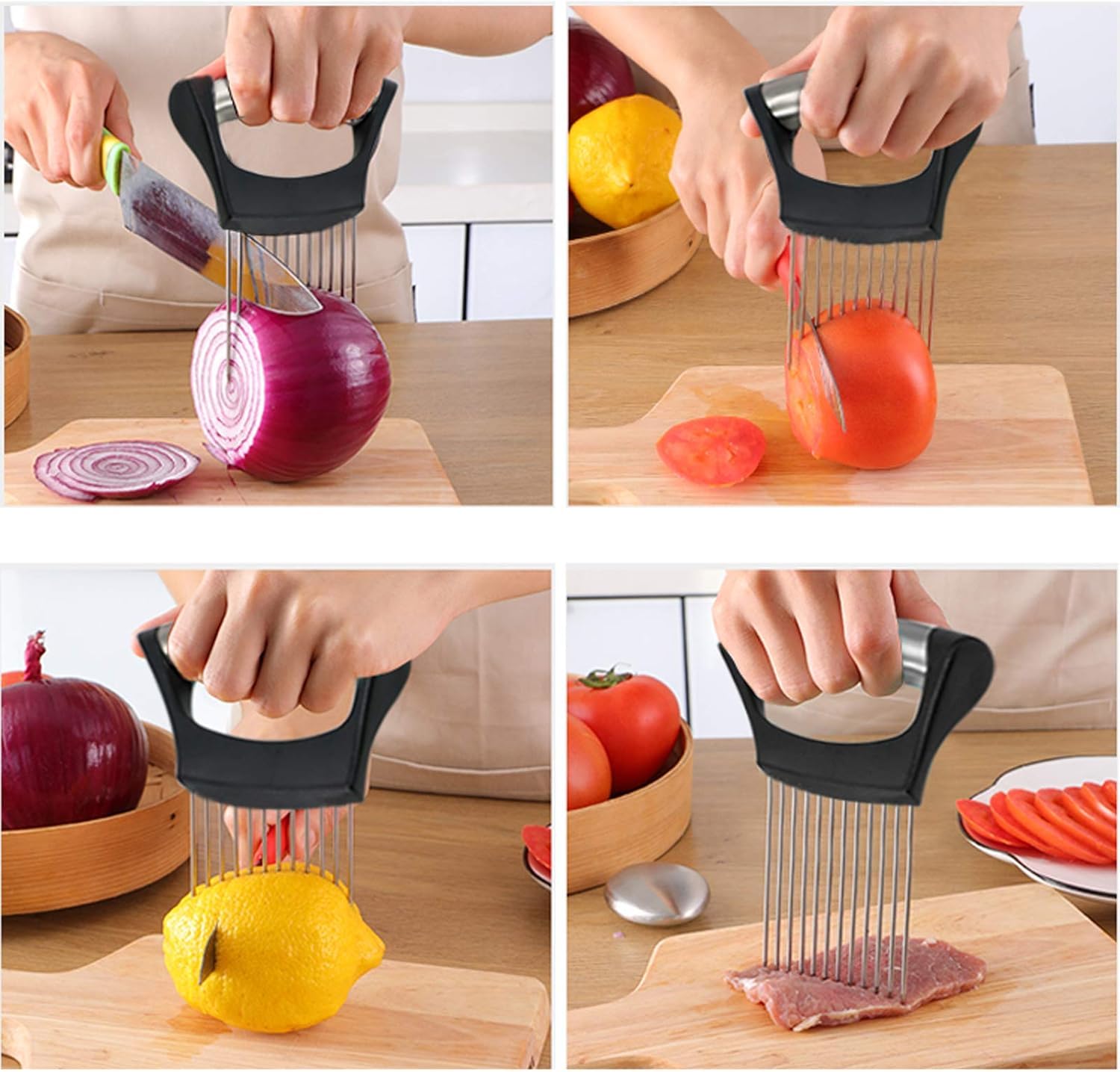 JK-GMTE Finger Guards for Cutting, 2 Pcs Stainless Steel Finger Protector for Cutting Food, Knife Guard, Chopping Protector for Dicing and Slicing in Kitchens