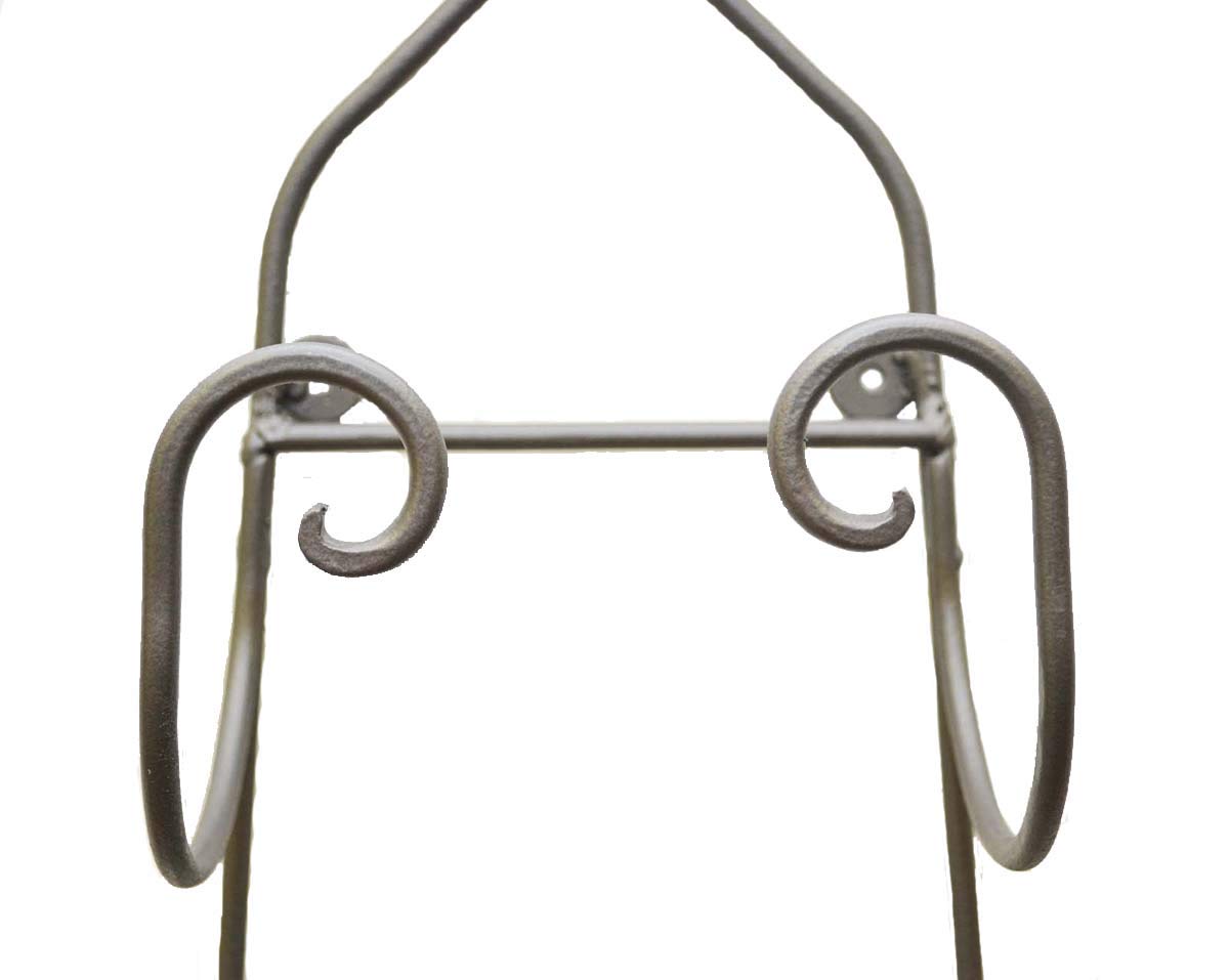 Laredo Import Wrought Iron Wall Towel Rack/Wine Rack-28.5 Inches Tall x 8.5 Inches Wide. Steel Gray Color, Holds Three.