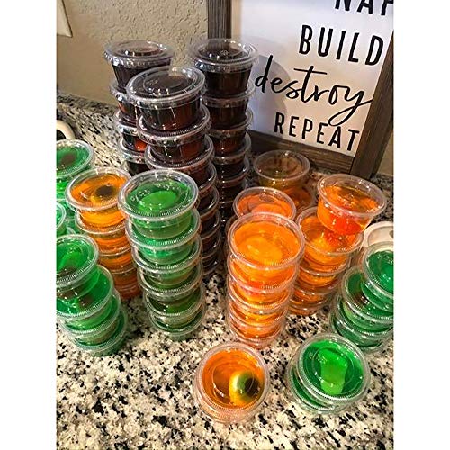 Hedume 300 Sets 4oz Portion Cups with Lids, BPA-free Clear Disposable Plastic Cups for Souffle, Jello, Meal Prep, Portion Control, Salad Dressing, Slime, Condiment Container