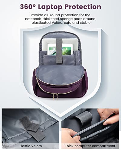 LOVEVOOK Laptop Backpack for Women, Slim Business Laptops Bag with Separate Computer Compartment Stylish Daypack for College Work Travel, Fits 15.6" Laptop