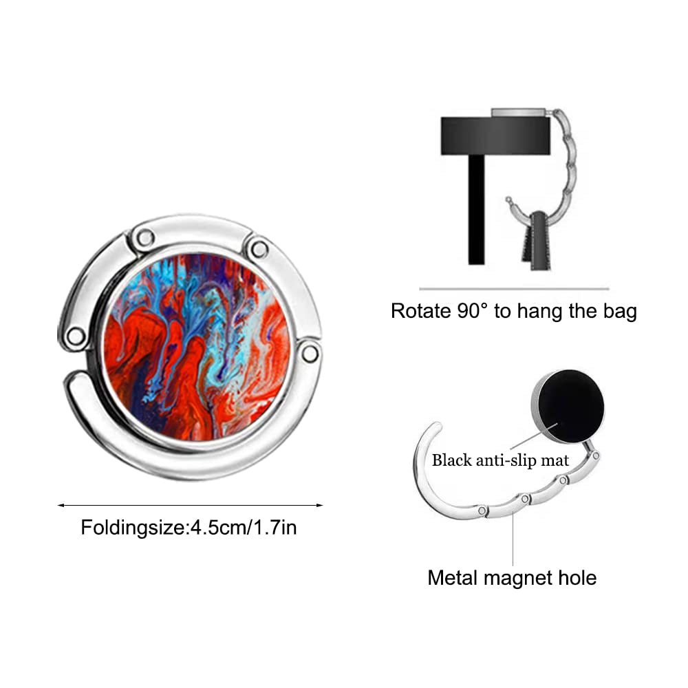 CSGTSWGS Purse Hook, (4 PCS) Purse Hanger Folding Purse Holder for Table Handbag Storage and so on,Premium Women's Handbag Hanger(Red Orange Brown Blue)