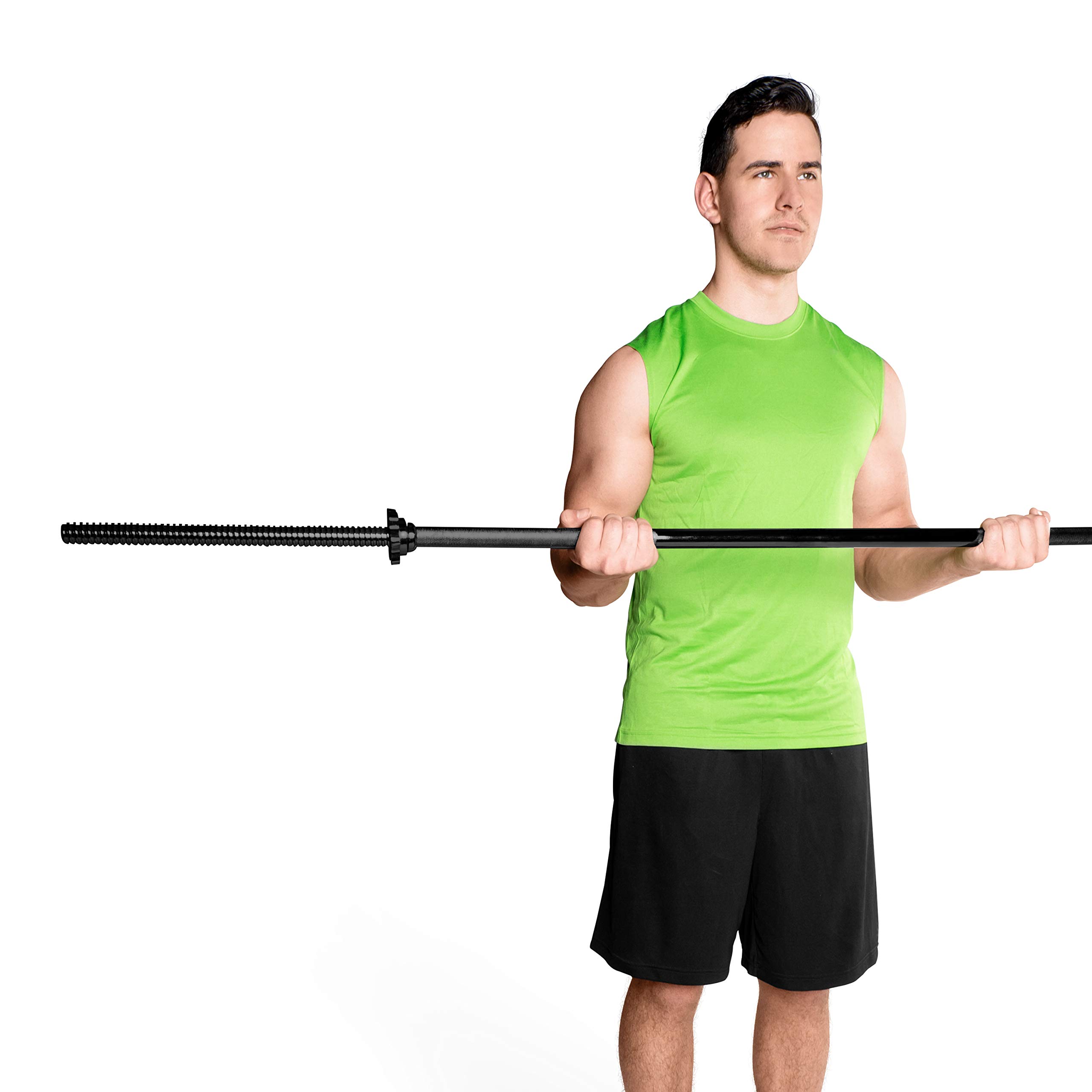 CAP Barbell 57" Standard Solid Threaded Bar with Star-Lock Collars, 1-inch