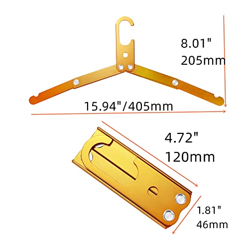 Tsnamay 2Pcs Orange Closet Clothes Hangers Folded Hangers Travel Hangers Metal Aluminum Hanger