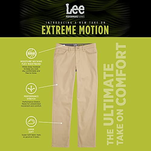 Lee Men's Extreme Motion Straight Fit 5 Pocket Pant, Union-All Black, 38W x 32L