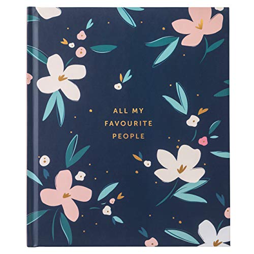 Busy B Large Address Book with Alphabetical tabs, Address Change Stickers & Pocket, Pretty Petals