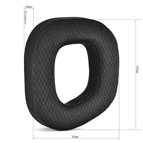 HS80 RGB Thicker Upgrade Quality Earpads - Replacement Ear Cushion Cup Compatible with Corsair HS80 RGB Wireless Headphone, High-Density Noise Cancelling Foam,Added Thicknes (Black Fabric)