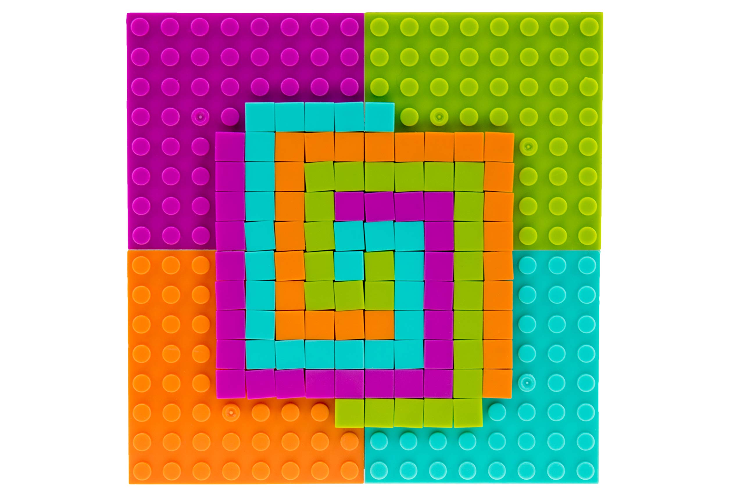 Strictly Briks Mini Pixel Brick Set for Kids, 110 Pieces Mosaic Mini Set, 4 PCS 8x8 Baseplates, 6 2x4 Bricks, 100 1x1 Pixels, Pastel Colors, 100% Compatible with All Major Brands, STEM Toys Set