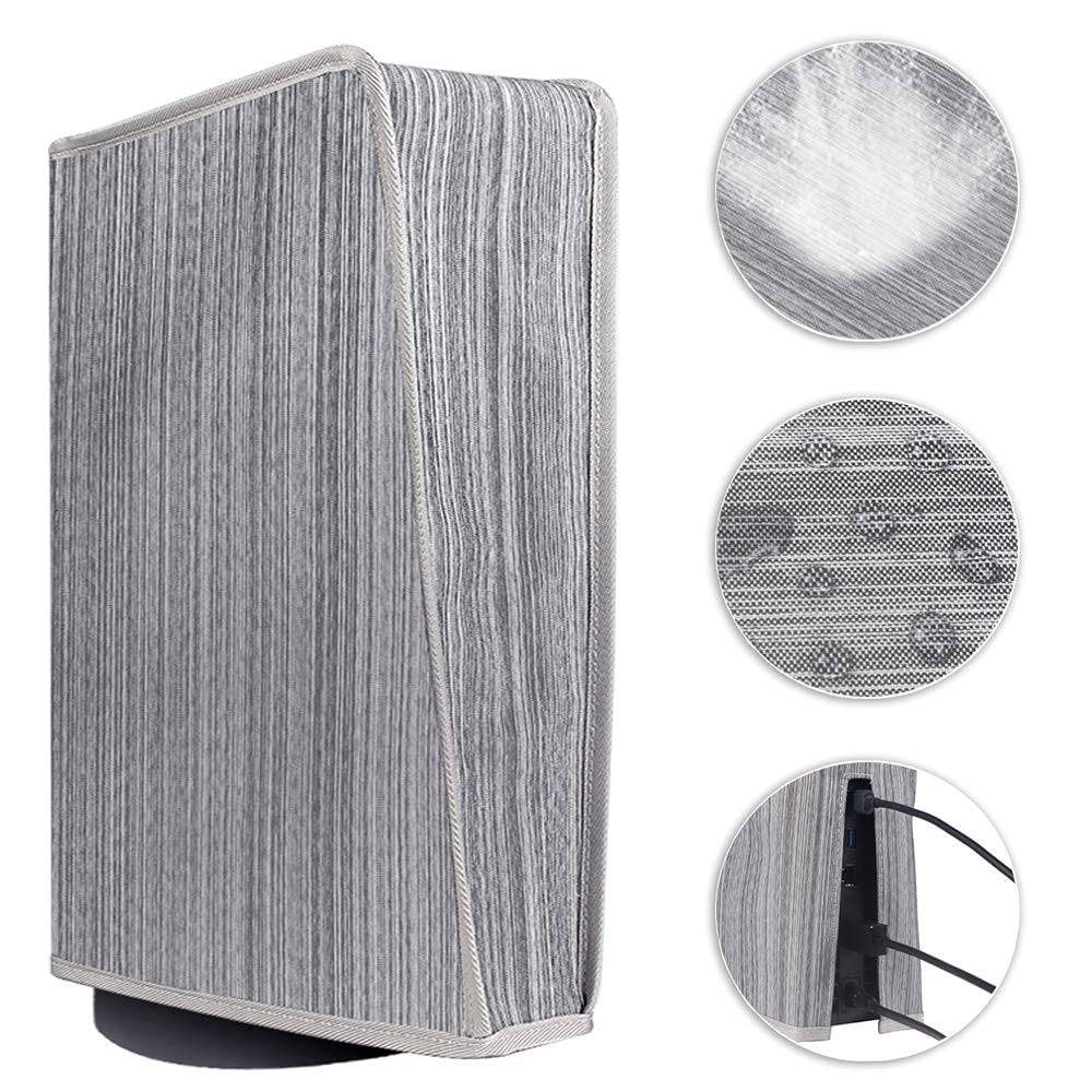 PINSO Pinson Premium Dust Cover for PS5 Sony Playstation 5 Console, Scratch-Resistant, Waterproof (Gray)