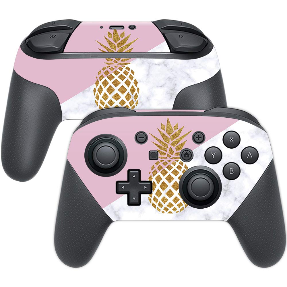 MightySkins Skin Compatible with Nintendo Switch Pro Controller - Pretty Pineapple | Protective, Durable, and Unique Vinyl wrap Cover | Easy to Apply, Remove, and Change Styles | Made in The USA