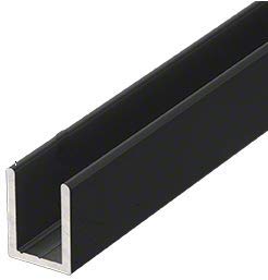 CRL SDCD38MBL Matte Black 3/8" Fixed Panel Shower Door Deep U-Channel - 95"