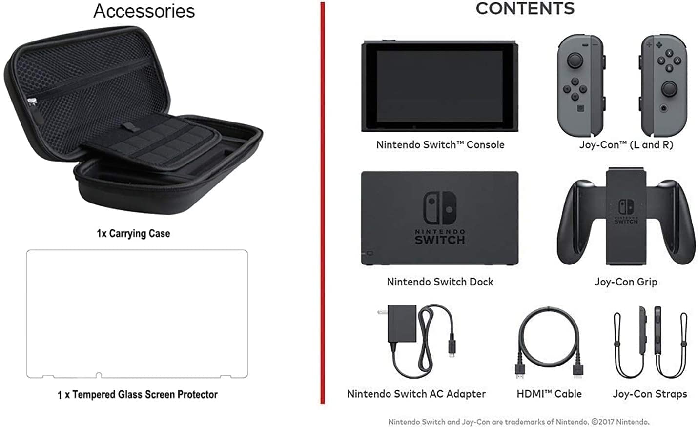 Nintendo Switch Deluxe Holiday Game Bundle: Nintendo Switch with Gray Joy-Con - 6.2" Touchscreen LCD Display + Nintendo Switch Minecraft Game and T.F. Card