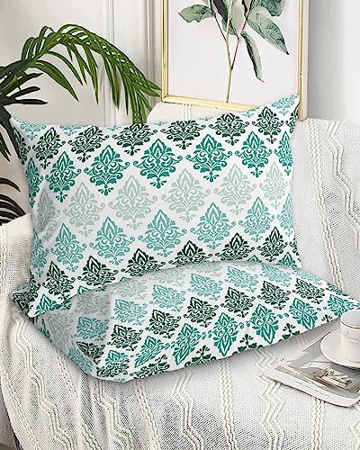 Edwiinsa Teal Ombre Pillow Covers Standard Size Set of 2 20x26 Bed Pillow, Grey Modern Abstract Art Aesthetics Plush Soft Comfort for Hair/Skin Cooling Pillowcases with Envelop Closure