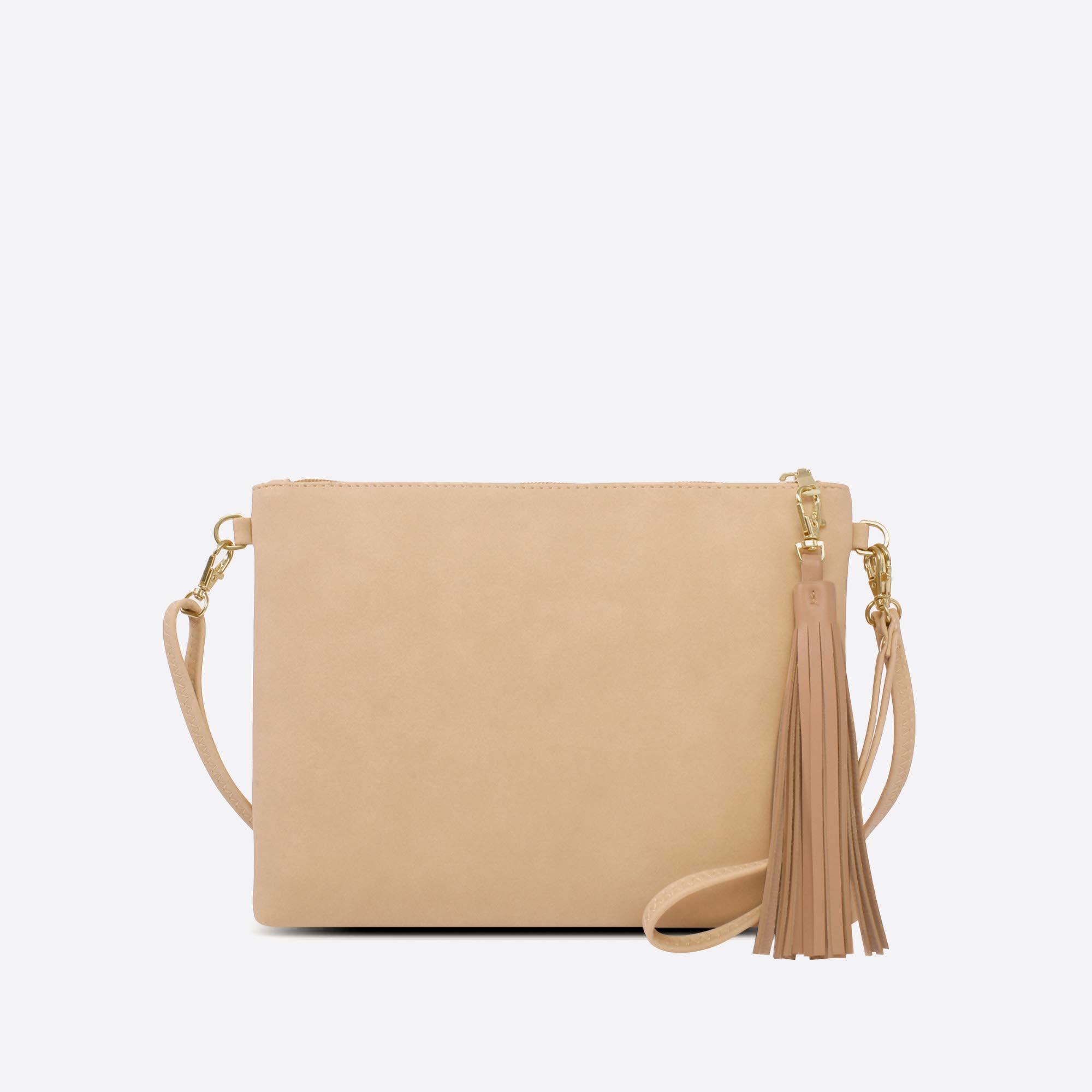 Pixie Mood Inc Pixie Mood Michelle 11 x 8, 25 Vegan Leather Convertible Crossbody Clutch Bag, Sand