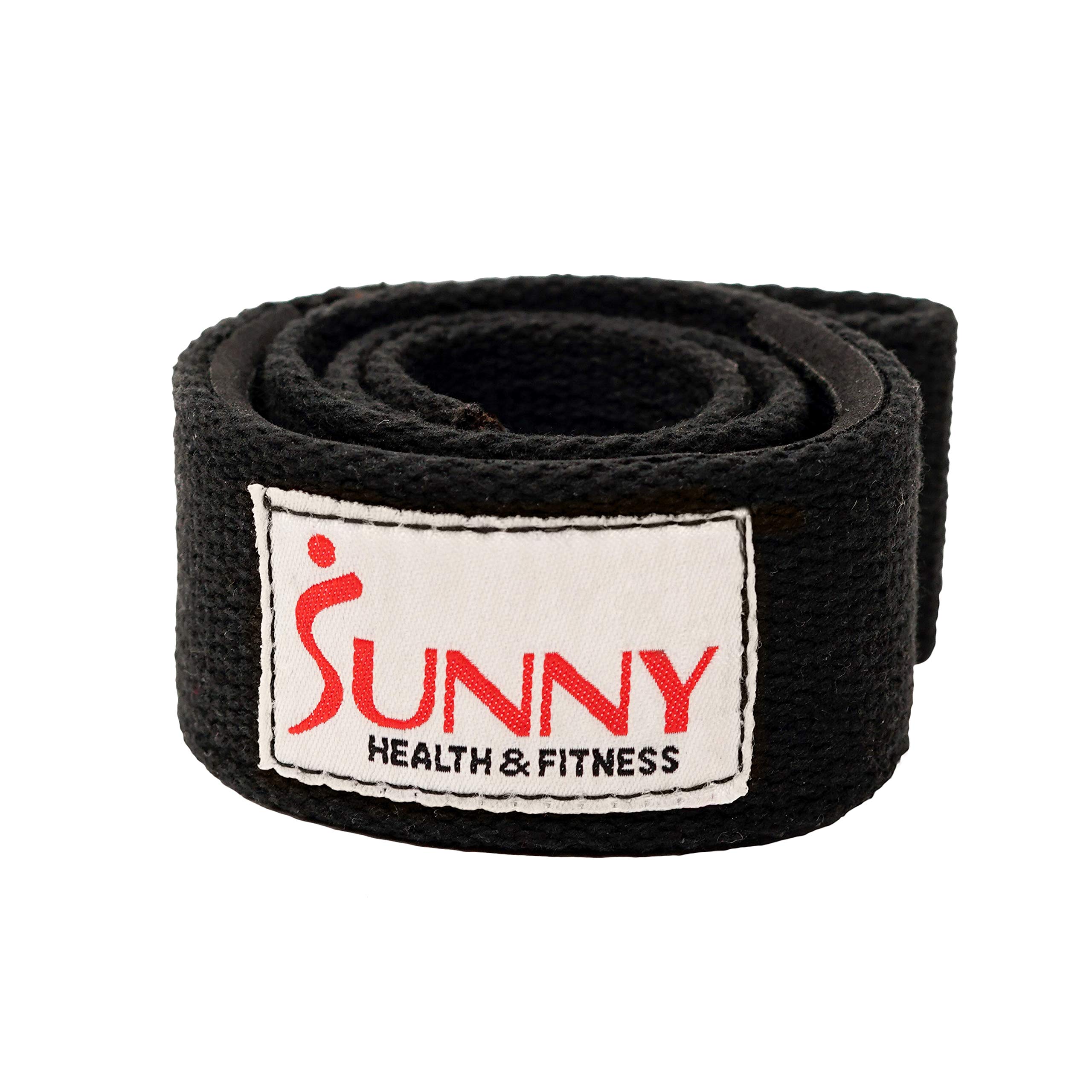 Sunny Health & Fitness Lifting Straps with Neoprene Padding, 2000lb Weight Capacity Heavy Duty Workout Wrist Straps for Weightlifting and Cross Training (Pair), Black