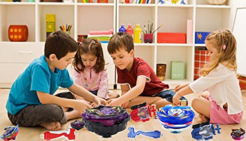 Left Right Sparking Launcher Bey Burst Evolution Turbo Blades Battling Tops String Launcher Grip Super King Booster B-174 Hyperion Burn Starter Set God Bey Gaming Spinning Toys Gift for Boys