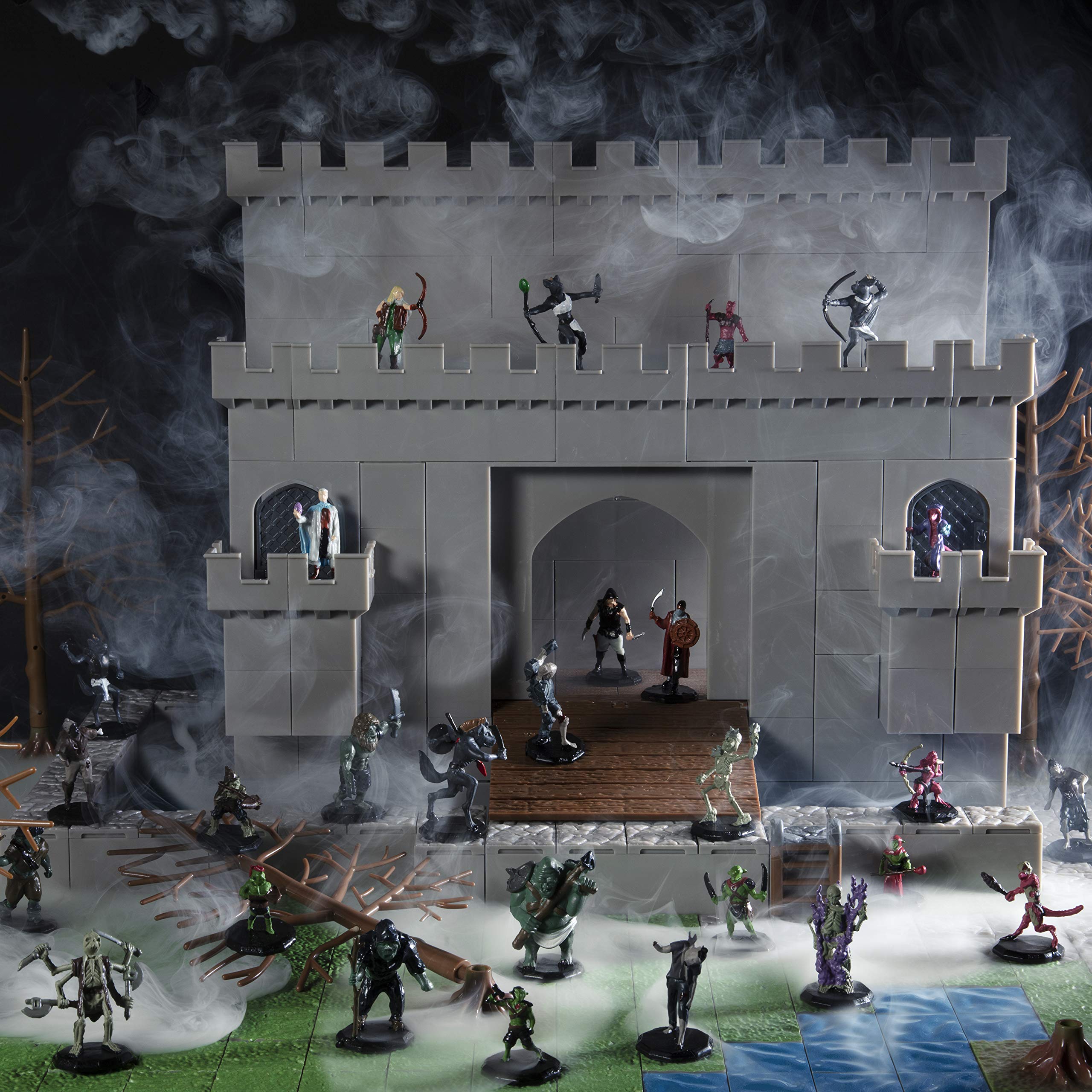 Monster Protectors 56 Fantasy Mini Figures - All Unique Designs - 1" Hex-Sized Compatible with DND Dungeons Dragons, Pathfinder, RPG Tabletop Games - Features Goblins, Orcs, Gnolls, Skeletons & More