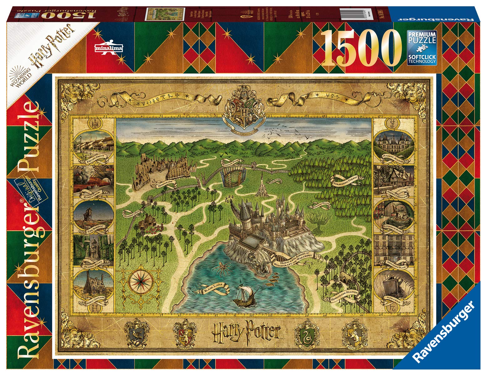 Ravensburger Hogwarts Map - 1500 Piece Jigsaw Puzzle for All Ages | Unique Softclick Technology, Vibrant Imagery | Educational and Fun | Ideal Gift for Harry Potter Fans