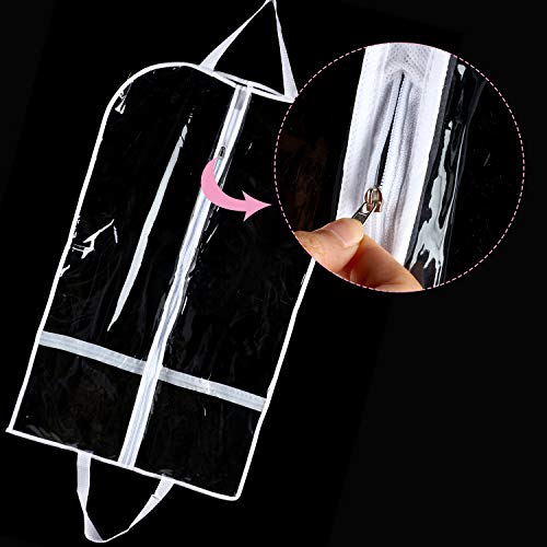 Maitys Clear PVC Hanging Costume Garment Bag Costume Bags Suit Cover with Zipper Pockets for Storage Travel Dance Garment (Classic Style)
