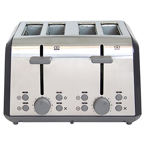 West Bend 4 Slice Toaster with Extra Wide Slots, Bagel Settings, Ultimate Toast Lift and Removable Crumb Tray, Silver