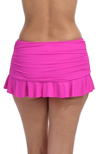 La Blanca Women's Island Goddess Skirted Ruffle Hipster Bikini Swimsuit Bottom, Orchid, 10