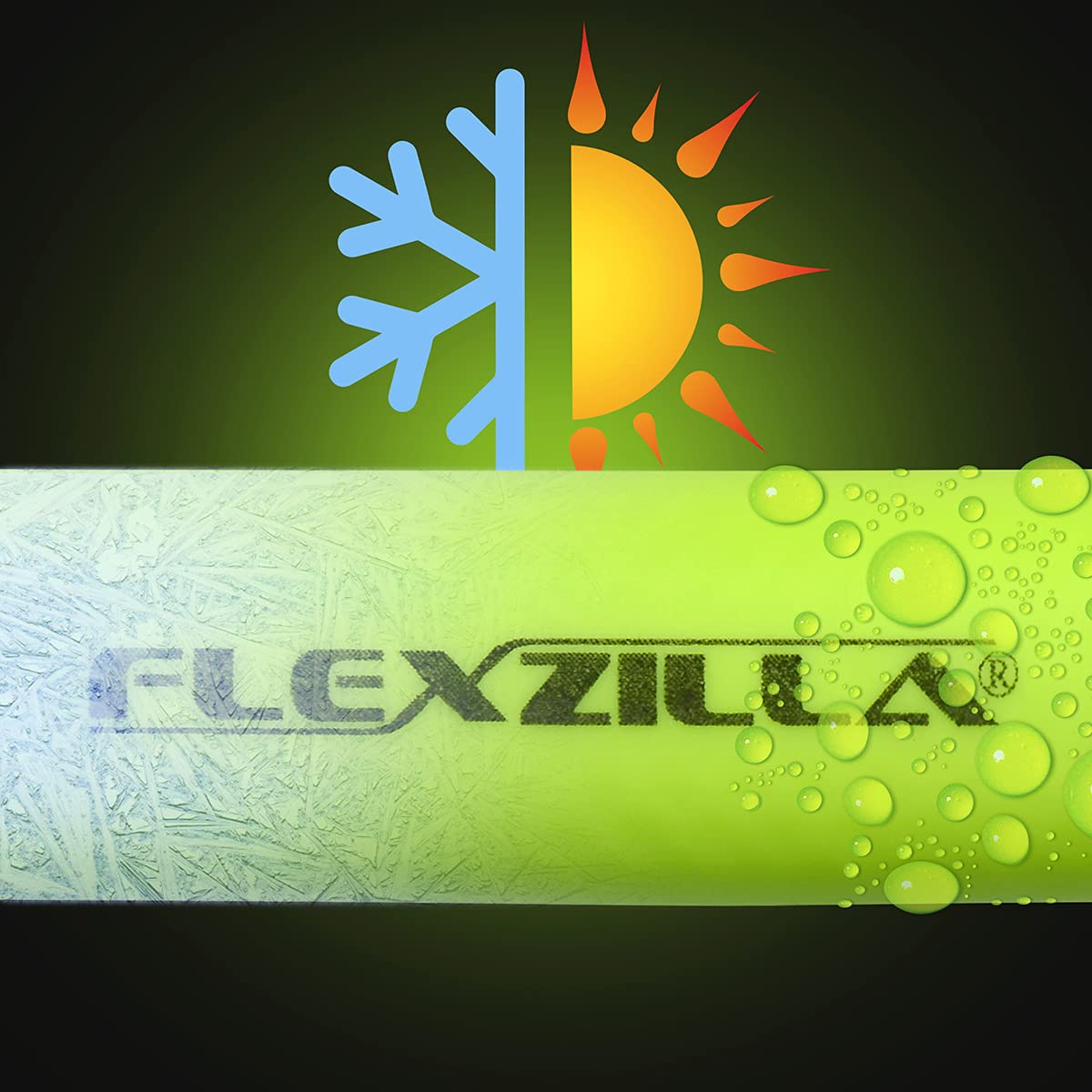 Flexzilla Air Hose, 3/8 in. x 100 ft., 1/4 in. MNPT Fittings, Heavy Duty, Lightweight, Hybrid, ZillaGreen - HFZ38100YW2