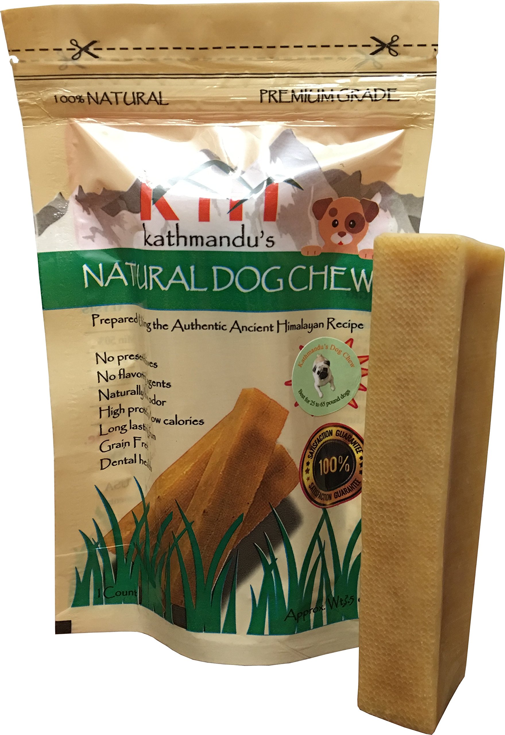 KATHMANDU'S - Authentic Himalayan Cheese Dog Chews - Large, 1-Count - for Improved Dental Hygiene & Protein-Rich Nutrition, No Preservatives