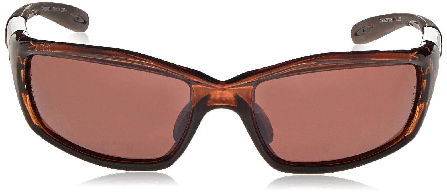 Crossfire 21126 Infinity Premium Safety Glasses, HD Brown Polarized Lens - Crystal Brown Frame, Regular