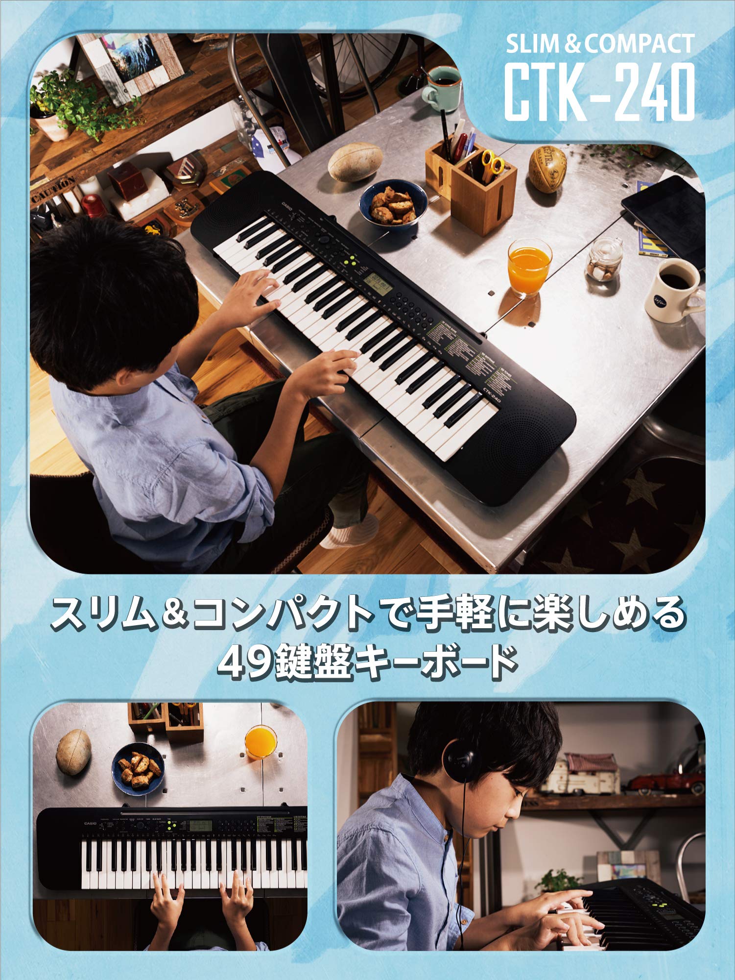 CASIO Electric Keyboard 49Black CTK-240 (Japan Import)