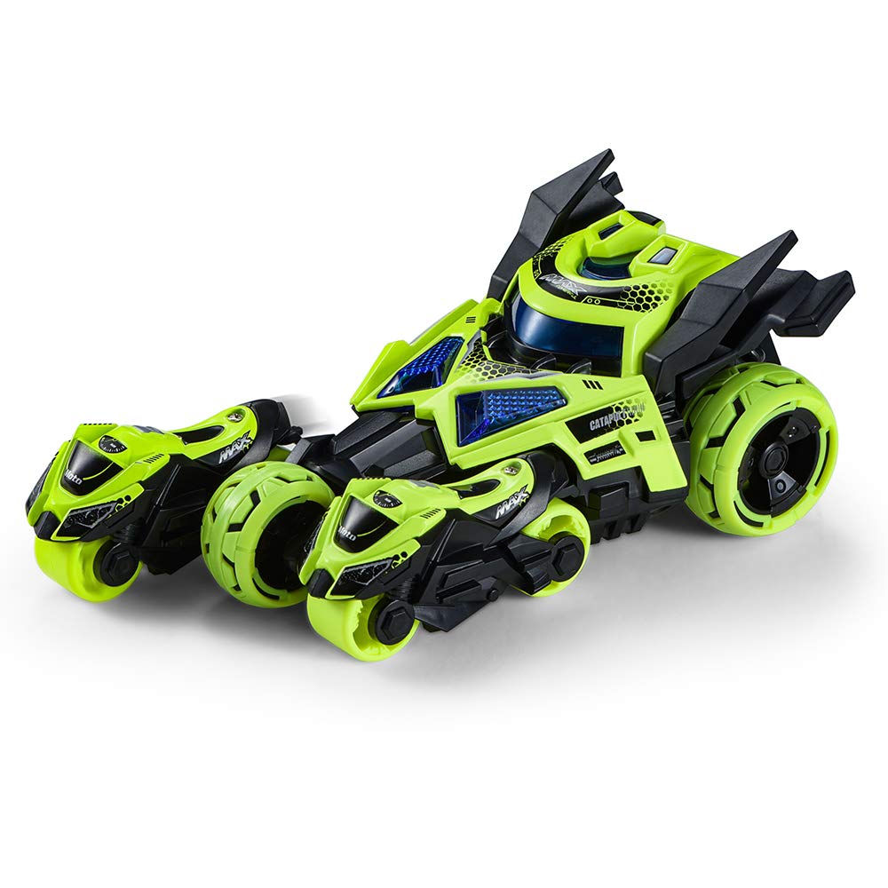 Pull Back Cars Toys, Pull Back Vehicles Motorcycle Launcher Toy Die-cast 3 in 1 Catapult Race Trinity Chariot (Green)